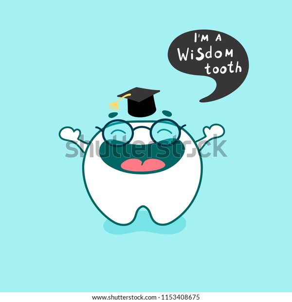 Cute Happy Wisdom Tooth Character Glasses Stock Vector (Royalty Free ...