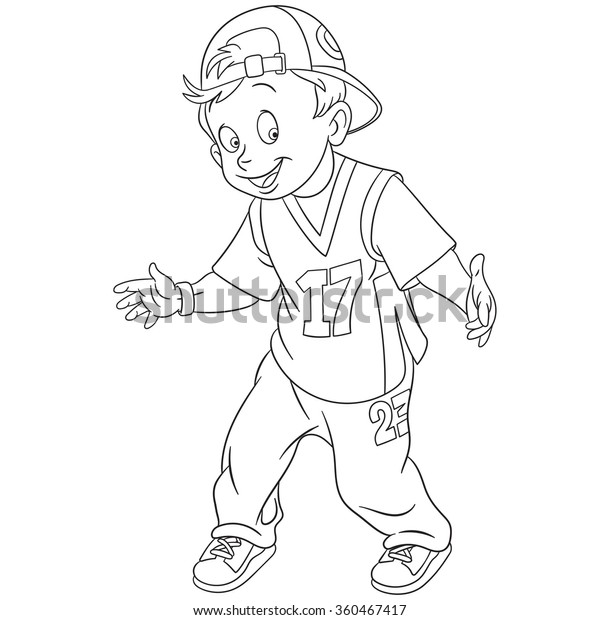 Cute Happy Young Cartoon Rapper Boy Stock Vector (Royalty Free) 360467417