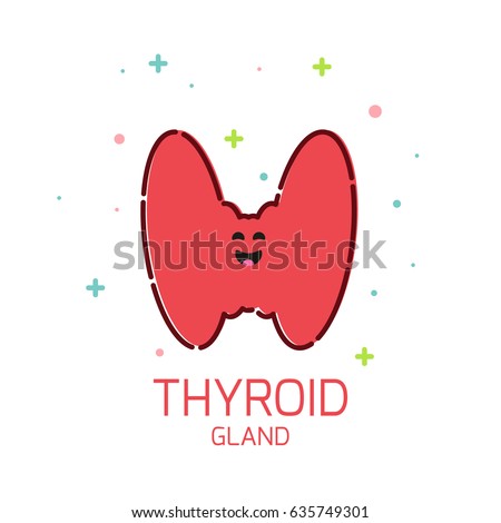 Cute Healthy Thyroid Gland Icon Made Stock Vector (Royalty Free ...