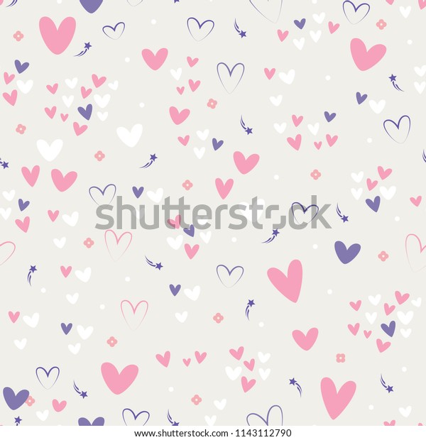 Cute Heart Dots Star Vector Repeat: vetor stock (livre de direitos ...