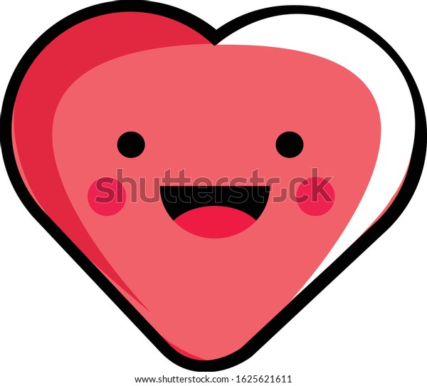Cute Heart Happy Cartoon Vector Stock Vector (Royalty Free) 1625621611 ...