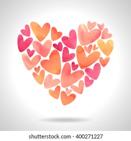 Cute Heart Made Many Small Hearts Stock Vector (Royalty Free) 400271227 ...