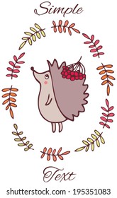 Cute Hedgehog Decorative Frame Stock Vector (Royalty Free) 195351083 ...
