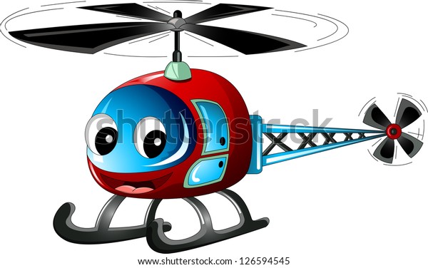 Cute Helicopter Cartoon Stock Vector (Royalty Free) 126594545
