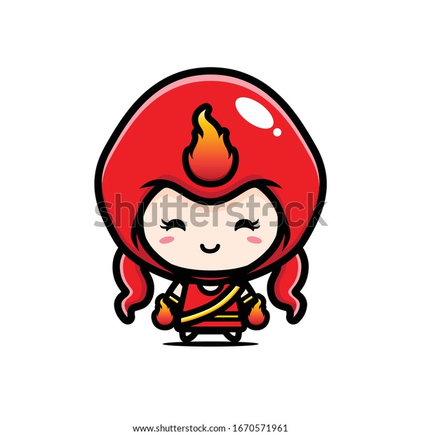 Cute Hestia Character Vector Design Stock Vector (Royalty Free ...