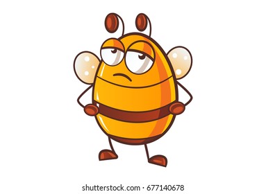 Cute Honey Bee Crying Vector Illustration Stock Vector (Royalty Free ...