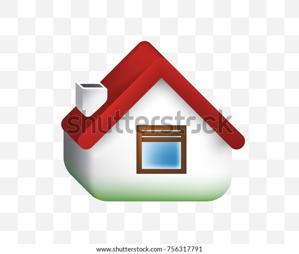 Cute House Icon On Transparent Background Stock Vector (Royalty Free ...