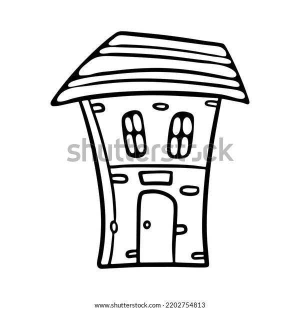 Cute House Outline Doodle Vector Illustration Stock Vector (Royalty ...