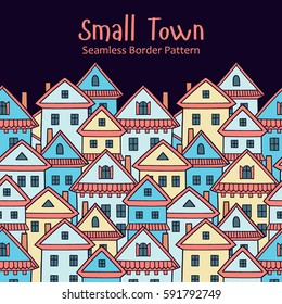 Cute Houses Vector Border Seamless Pattern Stock Vector (Royalty Free ...