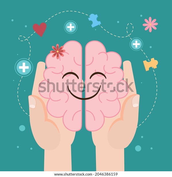 Cute Human Brain Hands Cartoon Stock Vector (Royalty Free) 2046386159 ...