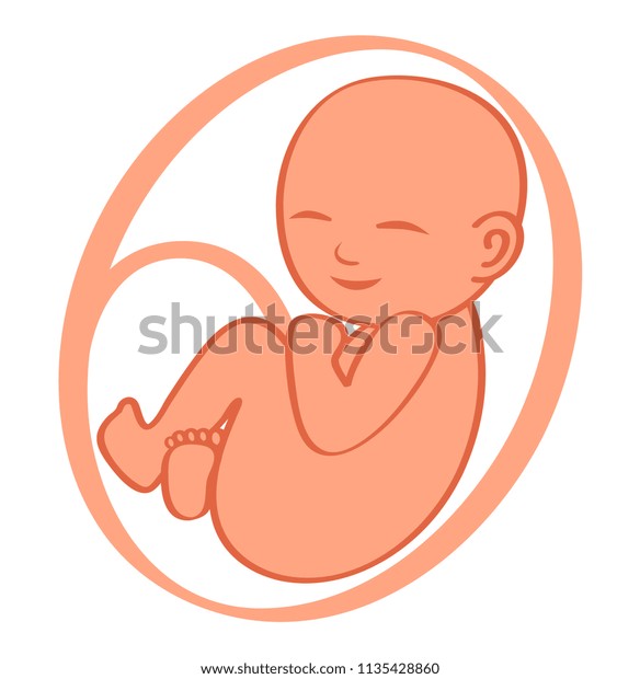 Cute Human Fetus Cartoon Vector Logo: Stock-Vektorgrafik (Lizenzfrei ...