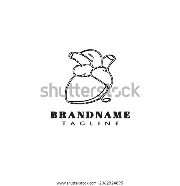 Cute Human Heart Cartoon Template Icon Stock Vector (Royalty Free ...