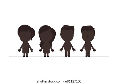 Cute Human Silhouette Vector Illustration Stock Vector (Royalty Free ...