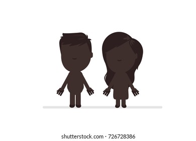 Cute Human Silhouette Vector Illustration Stock Vector (Royalty Free ...
