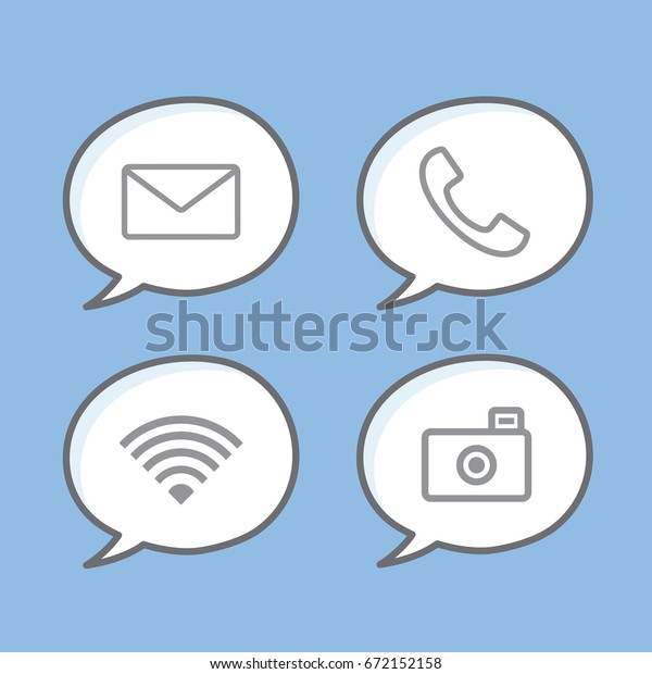 Cute Icon Saying Mail Telephone Call Stock Vector (Royalty Free ...