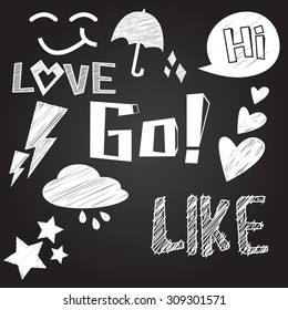 Cute Icon Set Word Stock Vector (Royalty Free) 309301571 | Shutterstock