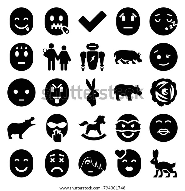 Cute Icons Set 25 Editable Filled Stock Vector (Royalty Free) 794301748 ...