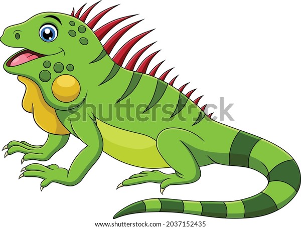 Cute Iguana Cartoon Vector Illustration Stock Vector (Royalty Free ...