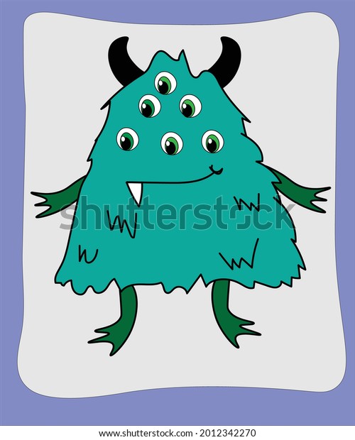 Cute Illustrated Monster Multiple Eyes Meet Stock Vector (Royalty Free ...