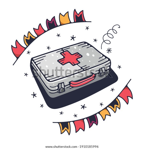 Cute Illustration First Aid Kit Isolated Stock Vector (Royalty Free ...