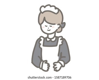 Cute Illustration Maid Smiling Gently Stock Vector (Royalty Free ...