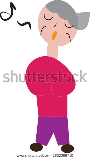 Cute Illustration Singing Grandma Stock Vector (Royalty Free ...
