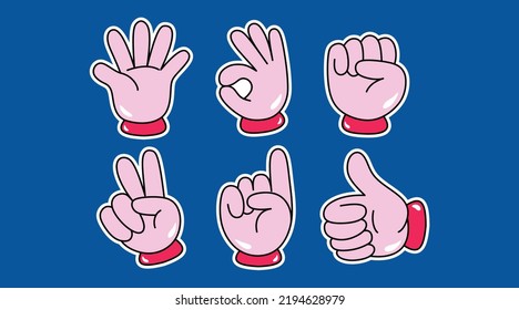 Cute Illustrations Hand Signs Stock Vector (Royalty Free) 2194628979 ...