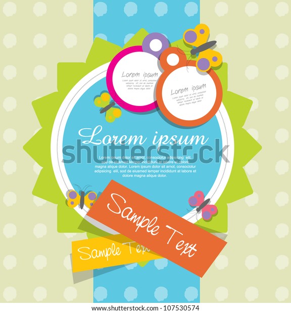 Cute Invitation Card Stock Vector (Royalty Free) 107530574
