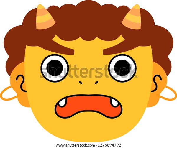 Cute japanese yellow demon Mask