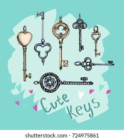 Background Hanging Keys Stock Vector (Royalty Free) 167788757
