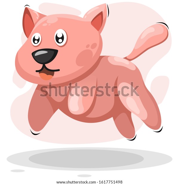Cute Jumping Dog Cartoon Vector Stock Vector (Royalty Free) 1617751498 ...