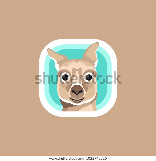 Cute Kangaroo App Icons Logo Illustration Stock Vector (Royalty Free ...