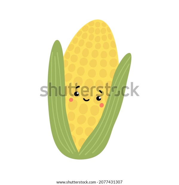 Cute Kawaii Corn Vector Illustration Cartoon Stock Vector (Royalty Free ...
