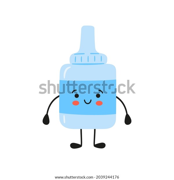 Vektor Stok Cute Kawaii Eye Drops Character Nasal (Tanpa Royalti ...