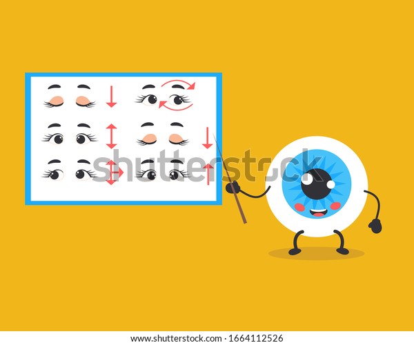 Cute Kawaii Eye Set Exercises Eyes Stock Vector (Royalty Free) 1664112526