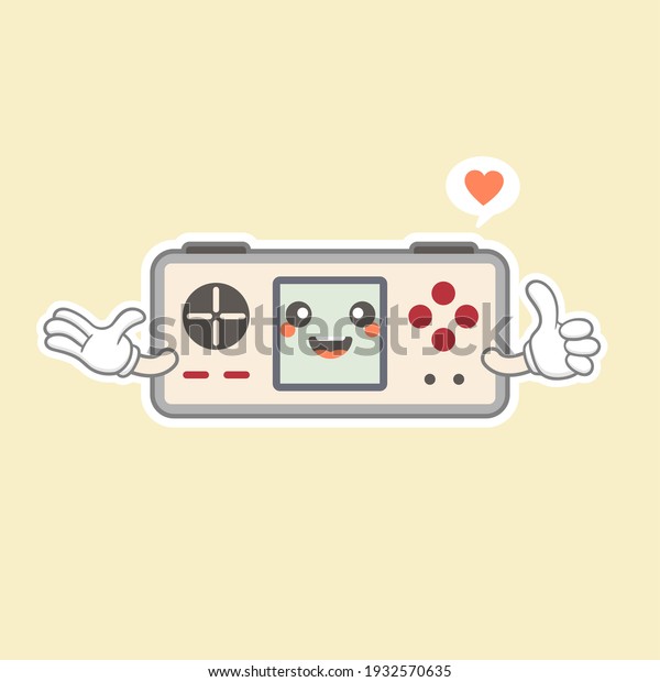 Cute Kawaii Portable Game Console Vector Stock Vector (Royalty Free ...
