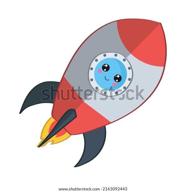 Cute Kawaii Rocket Vector Illustration Rocket 库存矢量图（免版税）2163092443 ...