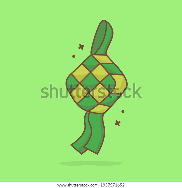 Cute Ketupat Cartoon Vector Icon Illustration Stock Vector (Royalty ...