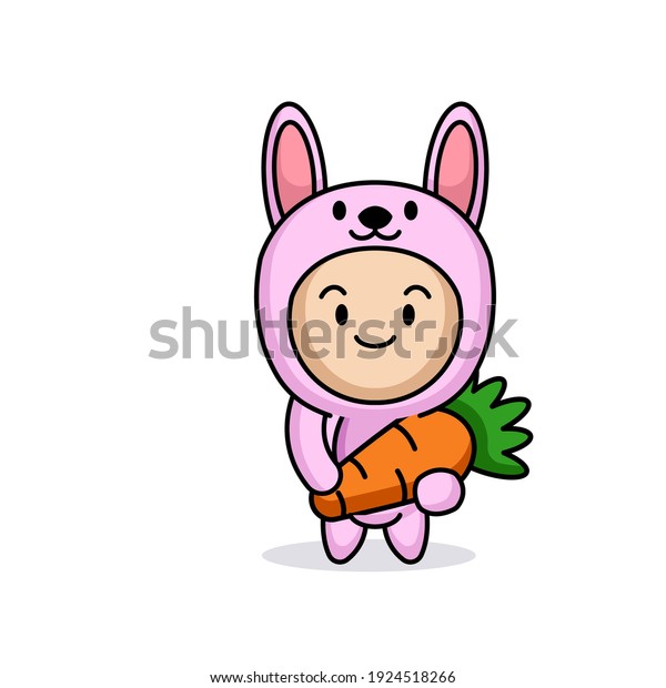 Cute Kid Bunny Rabbit Costume Stock Vector (Royalty Free) 1924518266 ...