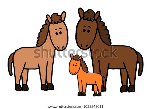 Cute Kid Easy Vector Illustration Horse Stock Vector (Royalty Free ...