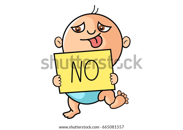Cute Kid Note Saying No Vector Stock Vector (Royalty Free) 665081557 ...