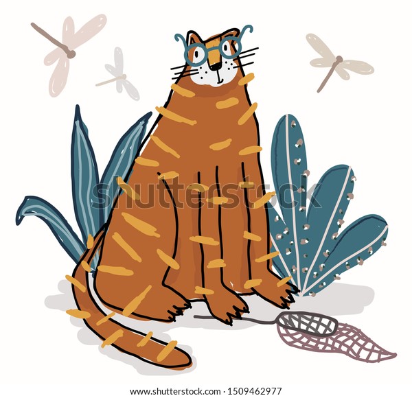 Cute Kid Vector Illustration Little Tiger Stock Vector (Royalty Free ...