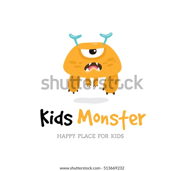 Cute Kids Monster Vector Logo Template Stock Vector (Royalty Free ...