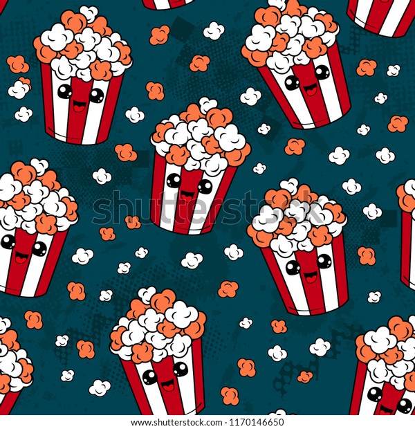 Cute kids pop corn pattern for girls and boys. Colorful pop corn on the ...