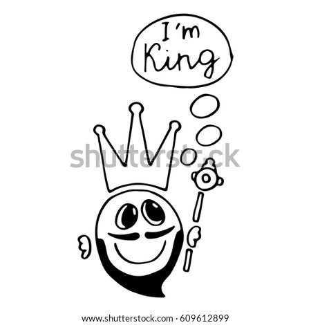 Cute King Crown Scepter Say King Stock Vector (Royalty Free) 609612899 ...