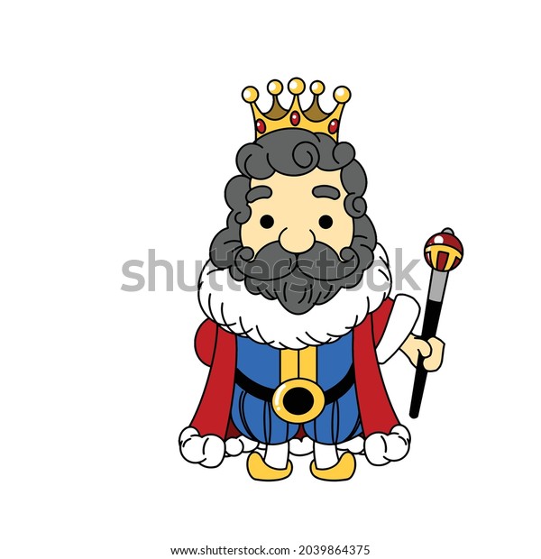 Cute Kingcartoonvector Illustration Isolated On White Stock Vector ...