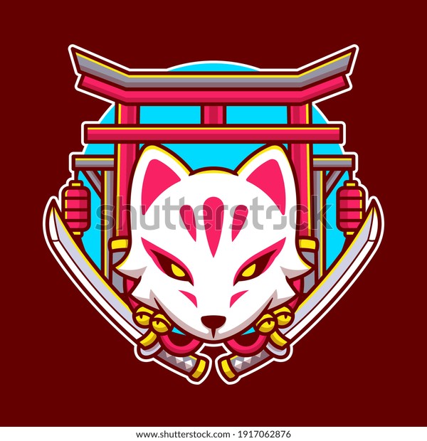 Cute Kitsune Sword Cartoon Vector Icon: เวกเตอร์สต็อก (ปลอดค่าลิขสิทธิ์ ...