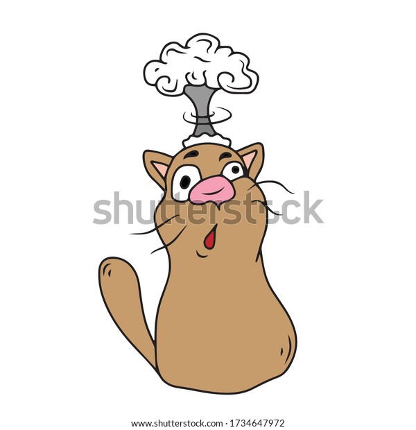 Cute Kitten Nuclear Explosion On Headvector Stock Vector (Royalty Free ...