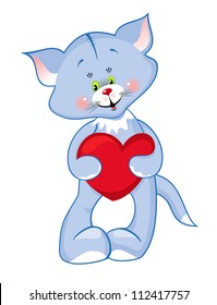 Cute Kitty Heart Stock Vector (Royalty Free) 112417757 | Shutterstock