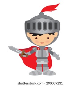 Cute Knight Vector Illustration Stock Vector (Royalty Free) 290039225 ...